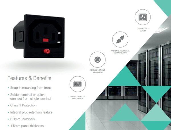IEC Lock C13 Locking Outlet | UK Electrical Distributors – E. Preston ...